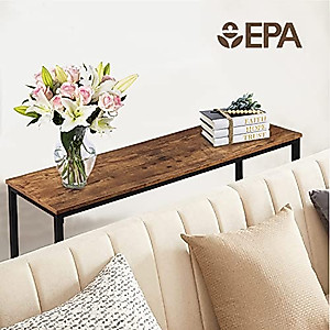 Timberer 39.4” Console Table, Hallway Entrance Table Sofa Table Behind Couch, for Living Room, Entryway, Easy Assembly, Accent Table, Rustic Brown