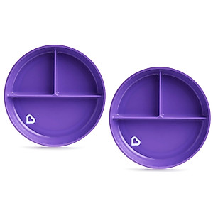Munchkin Stay Put Divided Suction Plates (Purple/Blue)
