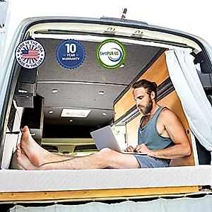 10 Inch RV Mattress Short King - Cool Gel Memory Foam Mattress Comfort Supportive Medium Camper Mattress in a Box with Breathable Cover, Made in USA, CertiPUR-US Certified for RVs, Campers & Trailers