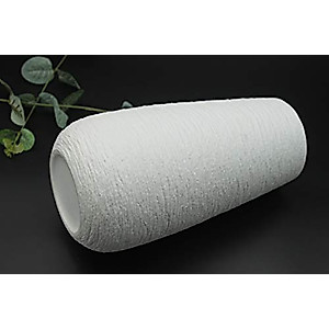 10 inch White Ceramic Vase for Flowers, Textured Modern Vase, Large Floral Vase, Minimalist Vase, Porcelain Flower Vase Home Décor, Elegant Bouquet Holder,Geometric Pattern Vases