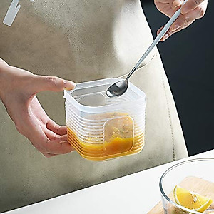 MATSUBE Fridge Food Storage Container- Reusable Fresh Produce Divided Fruit Storage Organizer Plastic Produce Organizer with 6 Detachable Small Boxes to Keep Fresh for Storing Fish, Meat, Vegetables