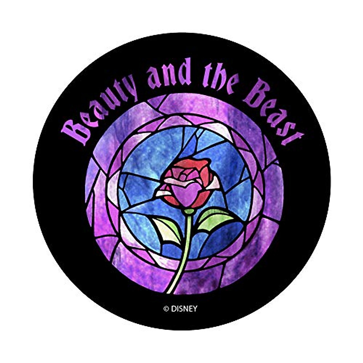 Disney Beauty And The Beast Rose Stained Glass PopSockets PopGrip: Swappable Grip for Phones & Tablets