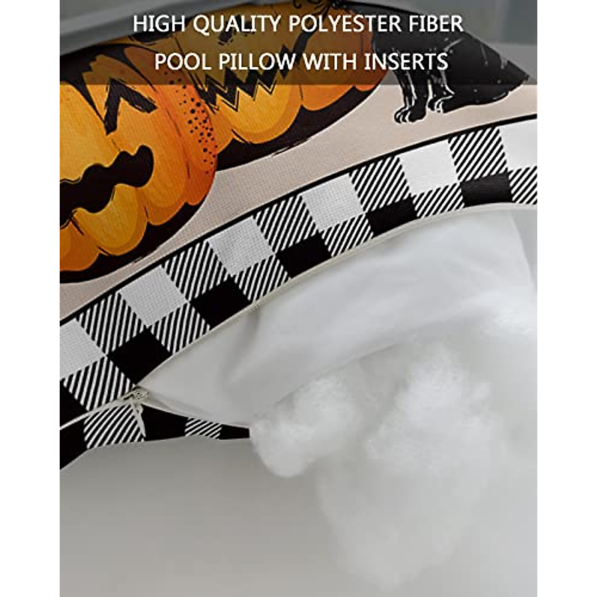 Recliner Head Pillow Ledge Loungers Chair Pillows with Insert Trick or Treat Pumpkin Ghost Black Cat Lumbar Pillow with Adjustable Strap Outdoor Waterproof Patio Pillows for Beach Pool Chair, 2 PCS