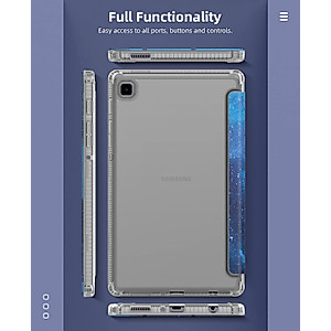 MoKo Case Fits Samsung Galaxy Tab A7 Lite 8.7 Inch SM-T225/T220/T227, Slim Lightweight Smart Case Trifold Stand Case with Soft TPU Translucent Frosted Back Shell for Galaxy Tab A7 Lite - Blue Sky Star