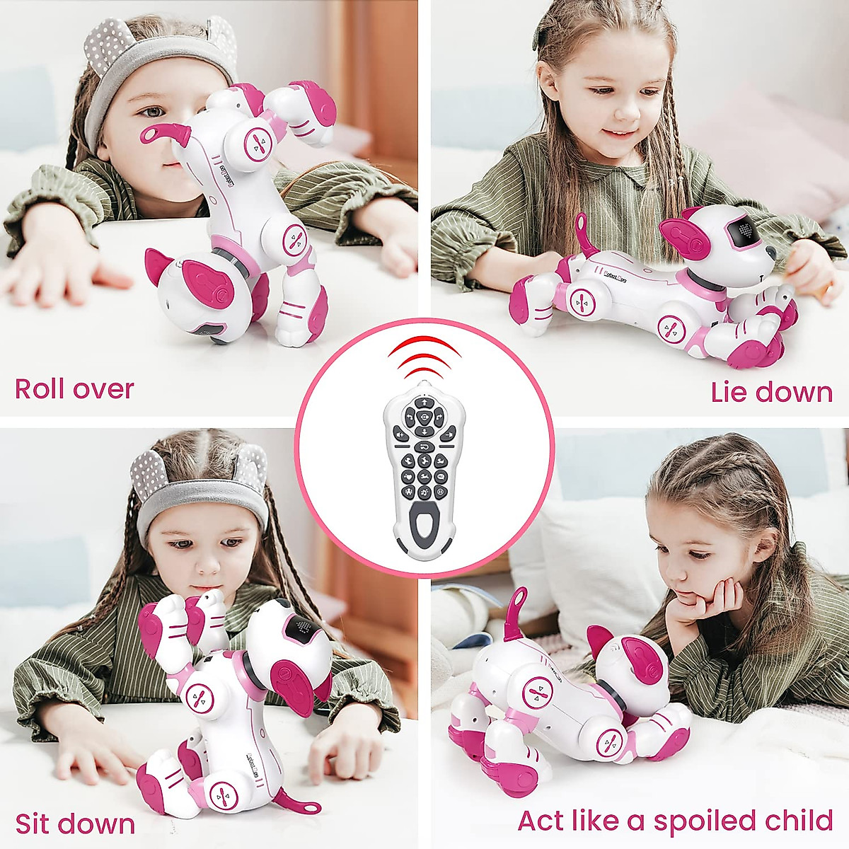 FUUY Robot Dog Toys for Girls Toys Interactive Robot Toy FollowMe Robot for Kids 5-7 Intelligent Remote Control Dog with Sing Dance AI Robotics for Kids Age 3 4 5 6 7 Chrismas Birthday Gifts Girls