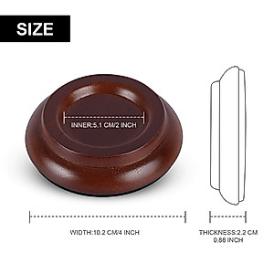 Hardwood Piano Caster Cups Floor Protector Solid Caster for Upright Piano Non-Slip & Anti-Noise Foot Pad, (Brown) - Set of 4