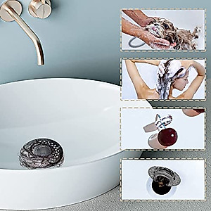 Haftaby Upgraded Tub Stopper Bathtub Drain Plug with Drain Hair Catcher Pop-Up Shower Stopper Hair Trap for 1.6-2.0 Inch