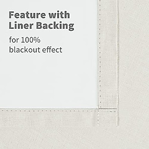 YoungsTex Linen Blackout Curtains 63 Inches Long for Bedroom, Full Room Darkening Faux Linen Window Curtain Drapes Thermal Insulated for Living Room Grommet Top, 2 Panels, 52 X 63 Inch, Linen