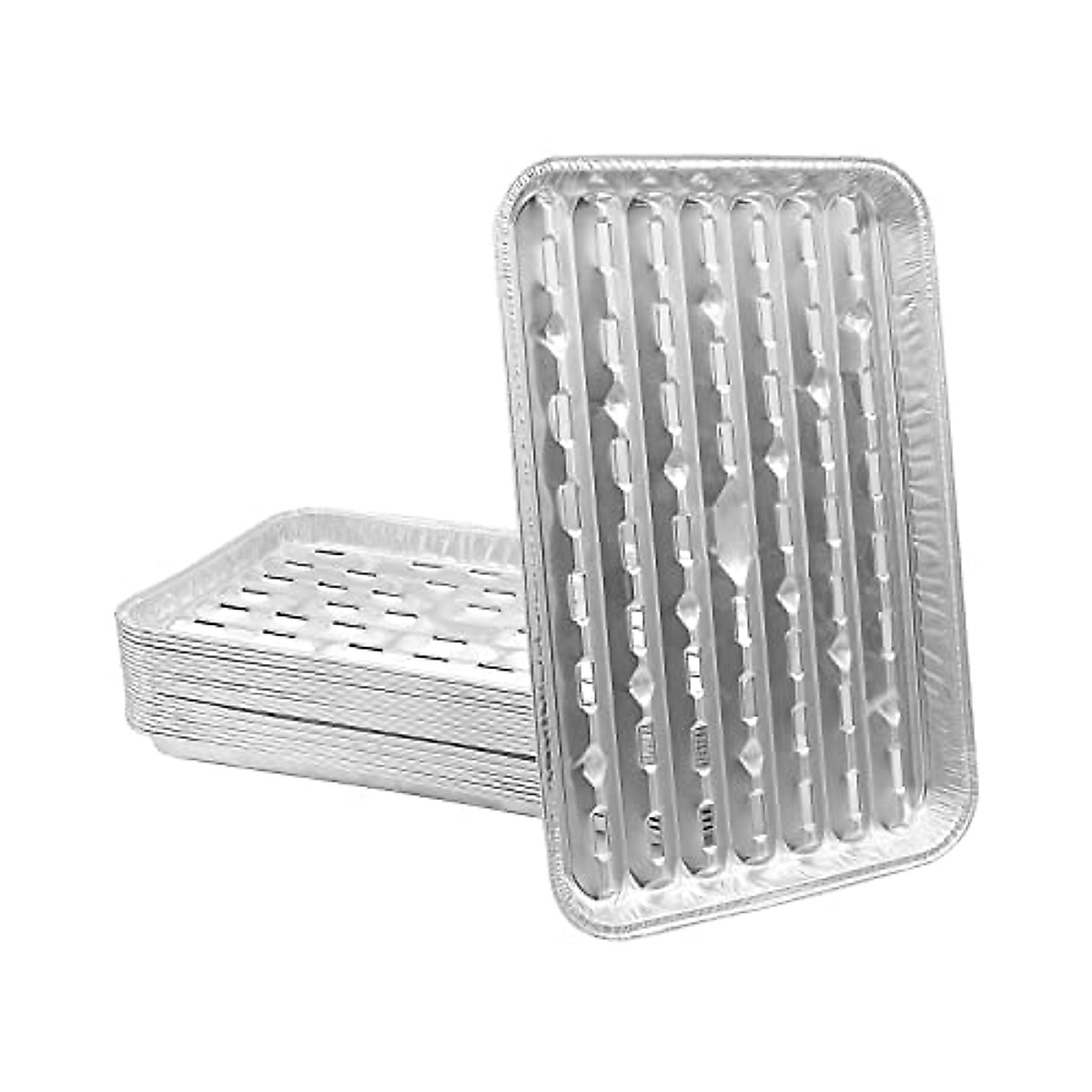 Disposable Aluminum Broiler Pans with Holes – Good for BBQ, Grill Trays – Multi-20 Pack of Durable Aluminum Sheet Pans 13.4" x 9" x 0.85"