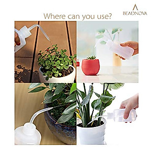 BEADNOVA Squeeze Bottle Plant Watering Bottle 250ml 8oz Small Wash Bottle Squeeze Plastic Small Watering Can for Indoor Plants Succulent Watering Can (1pc)