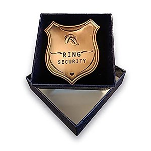 Ring Security Badge, Made of Metal, with Gift Box, Gift for Ring Bearer, Wedding Accessories for Boys (Champagne)
