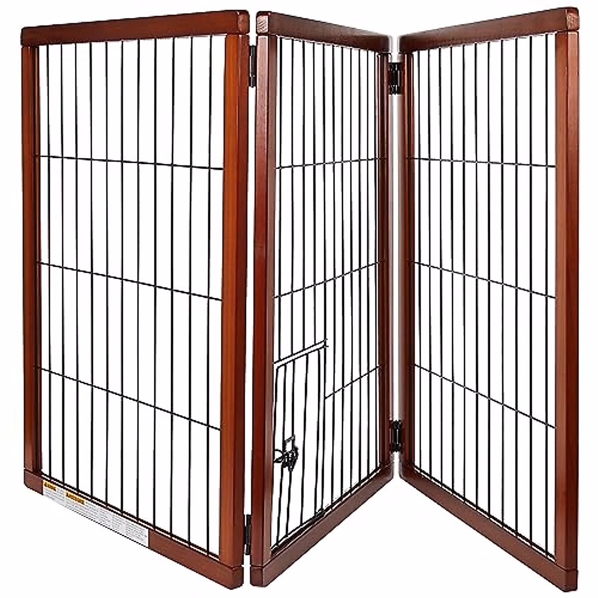 Carlson Pet Products Design Paw Extra Tall 62-Inch Super Wide 3 Panel Premium Wooden Pet Gate,Brown