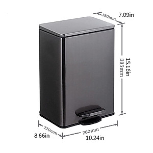 DYPASA Garbage Recycling Bin Metal Pedal Bin,Step Trash Can Trash Bin，Kitchen Trash Can with Lid，for Patios, Kitchens, and Outdoor Entertaining Kitchen Trash Can (Color : Gold)