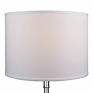 FenchelShades.com 18" Top Diameter x 18" Bottom Diameter 13" Height Cylinder Drum Lampshade USA Made (Linen White)