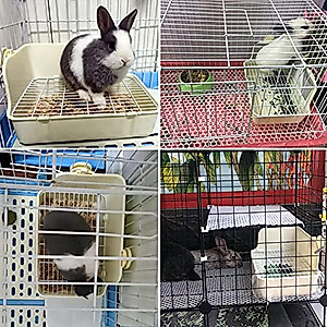 kathson Rabbit Litter Box Toilet, Bunny Potty Trainer Corner Litter Pan Small Animal Disposable Liner Bedding Supplies for Guinea Pigs, Chinchilla, Ferret, Gerbil (White)