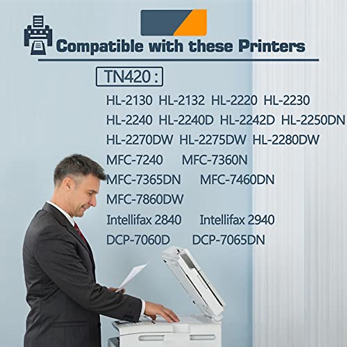 TN420 Compatible TN-420 Black Toner Cartridge Replacement for Brother TN-420 DCP-7060D DCP-7065DN Intellifax 2840 MFC-7240 HL-2130 HL-2132 Toner.(4 Pack)