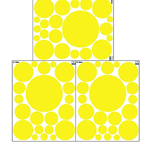 Polka Dot Wall Stickers, Wall Decor Stickers, Wall Dots, Vinyl Circle Room Dot Decals Wall Art Stickers for Bedroom Girls Room Peel and Stick Kids Room Decor (Yellow)
