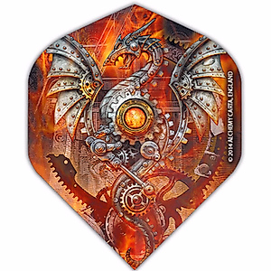 US Darts 3 Sets (9 Flights) Alchemy PYROSAUR Standard Dart Flights - Ex-Tough