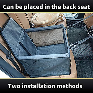 SWIHELP Dog Car Seat Puppy Portable Pet Booster Car Seat with Clip-On Safety Leash and PVC Fram, Anti-Collapse,Perfect for Small Pets