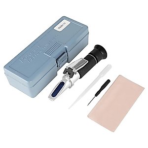 Professional Hand Held Accurate Refractometer Salinity Refractometer 0-100‰ Cutting Oil Fluid Refractometer 0-32%(#1)