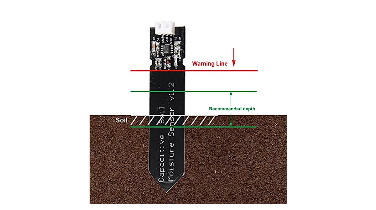 Stemedu 5PCS Capacitive Analog Soil Moisture Sensor Module 3.3~5.5V ...