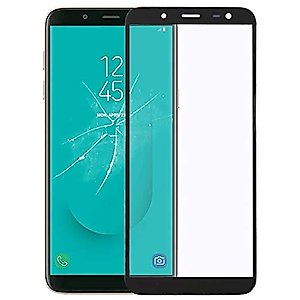 Outer Glass Front Glass Replacement for Galaxy J6, J600F / DS, J600G / DS (Black) (Colour: Black)