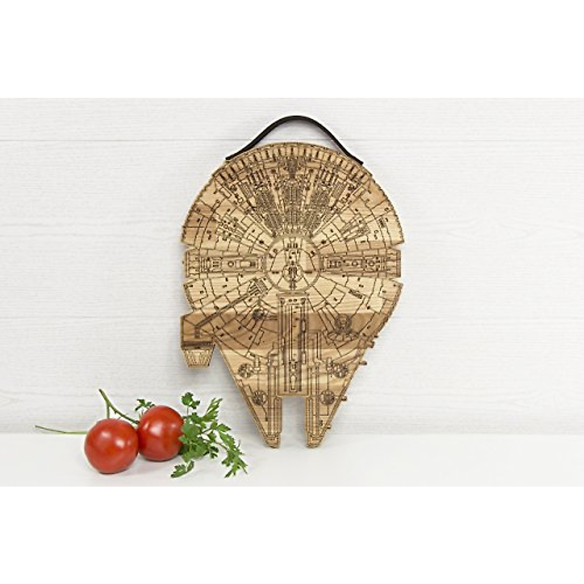 Millennium Falcon Board - Wooden Cutting Board - Engraved Wooden Plate - Rustic Cutting Board - Futuristic Serving Platter - Valentines Gift