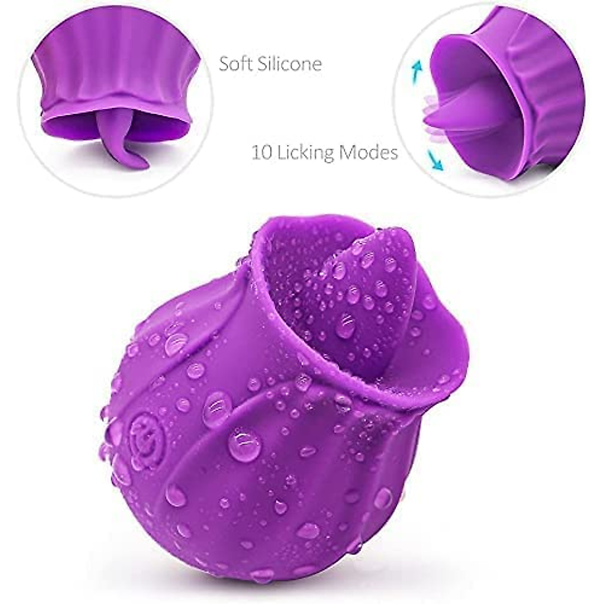 2024 New Roses Shape Sucker for Women Toy Sex Tongues Quiet 10 Speed Adult Toys Waterproof Automatic Electric Adult Toys Machine Pleasure Gifts Red US (purple1)