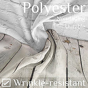 Allenjoy Fabric 5x7FT White Brick Wall with Wooden Floor Photography Backdrops Photo Background for Newborn Baby Photoshoot Photographer Props