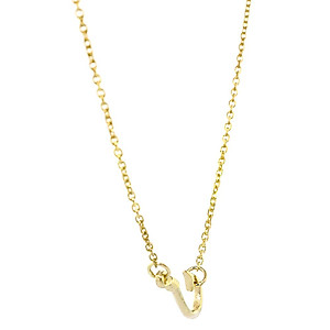 SZIRO 12mm Fishermans Barbed Hook and Knot Fishing Charm Necklace 17 Inches in 14K Yellow Gold