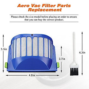 10 Pack Aero Vac Filter by Blutoget - Compatible for iRobot Roomba 500 & 600 Series 536 550 551 595 614 620 630 645 650 655 660 665 670 675 677 680 685 690 Vacuum Cleaner Accessories,with a brush