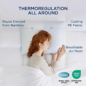 Bedsure Shredded Memory Foam Pillows - Firm Side Sleeper Pillows, Colling Pillows with Rayon Derived from Bamboo Breathable Cover & Adjustable Loft (1, King)