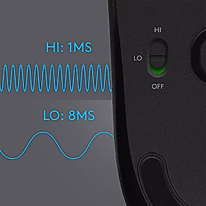 Logitech G603 Lightspeed Wireless Gaming Mouse, Hero Sensor, 12000 DPI, Lightweight, 6 Programmable Buttons, 500h Battery Life, On-Board Memory, PC/Mac - Black