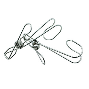 SQXBK 24PCS 95mm Hanging Universal Clip Clothes Clip Chip Clip Opening Clip Silver Stainless Steel No Rust Spot Strong Grip Long Tail Clip for Kitchen Bathroom Office