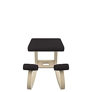 Varier Variable Balans The Original Ergonomic Kneeling Chair for Home Office (Black Revive Fabric with Natural Ash Base)