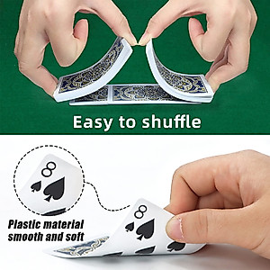 Neasyth Waterproof Plastic Playing Cards,Decks of Cards 2 Pack, for Magic Props, Pool Beach Water Card Games (Size:3.43inch*2.24inch)