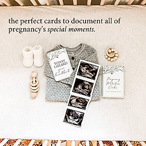 Baby Milestone Cards (19+11) - Weekly Baby Milestone Signs w/Hello World Newborn Sign, Pregnancy Announcement Sign - Giftable Baby Milestones Props