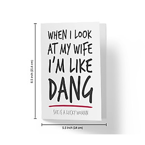 Sweet and Funny Birthday Card for Wife, Large 5.5 x 8.5 Birthday Card for Her, Wife Birthday Card, Happy Birthday Card for Wife from Husband, Karto Look Wife