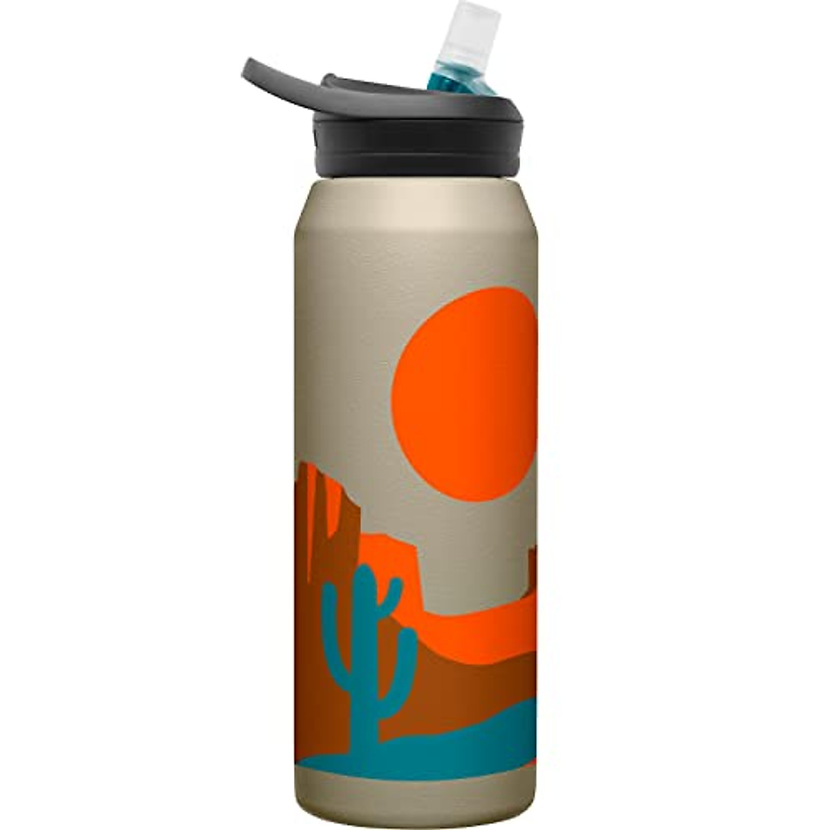 CamelBak Eddy+ Water Bottle with Straw 25 oz - Insulated Stainless Steel, Deep Desert