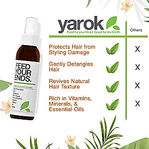 Yarok - Feed Your Ends Leave In Conditioner - Moisturize, Detangle & Protect - Hydrating & Nourishing - For Shiny, Smooth, Soft Hair - 100% Vegan - Gluten, Sulfate, Paraben & Cruelty Free - 4oz