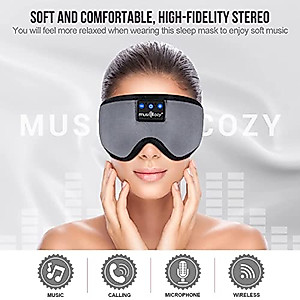 MUSICOZY Sleep Headphones Bluetooth Headband Sleeping Headphones Sleep Mask, Breathable Sleeping Eye Mask for Side Sleepers Men Women Travel Cool Tech Gadgets Unique Gifts Boys Girls, Pack of 2