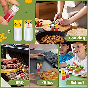 RONRONS 6 Pieces Lovely Cat Dog Shaped Condiment Squeeze Bottles Mini Ketchup Bottles Sauce Dispensers Bottle Plastic Portable Condiment Containers Jar with Dropper for Kids Bento Box Accessories