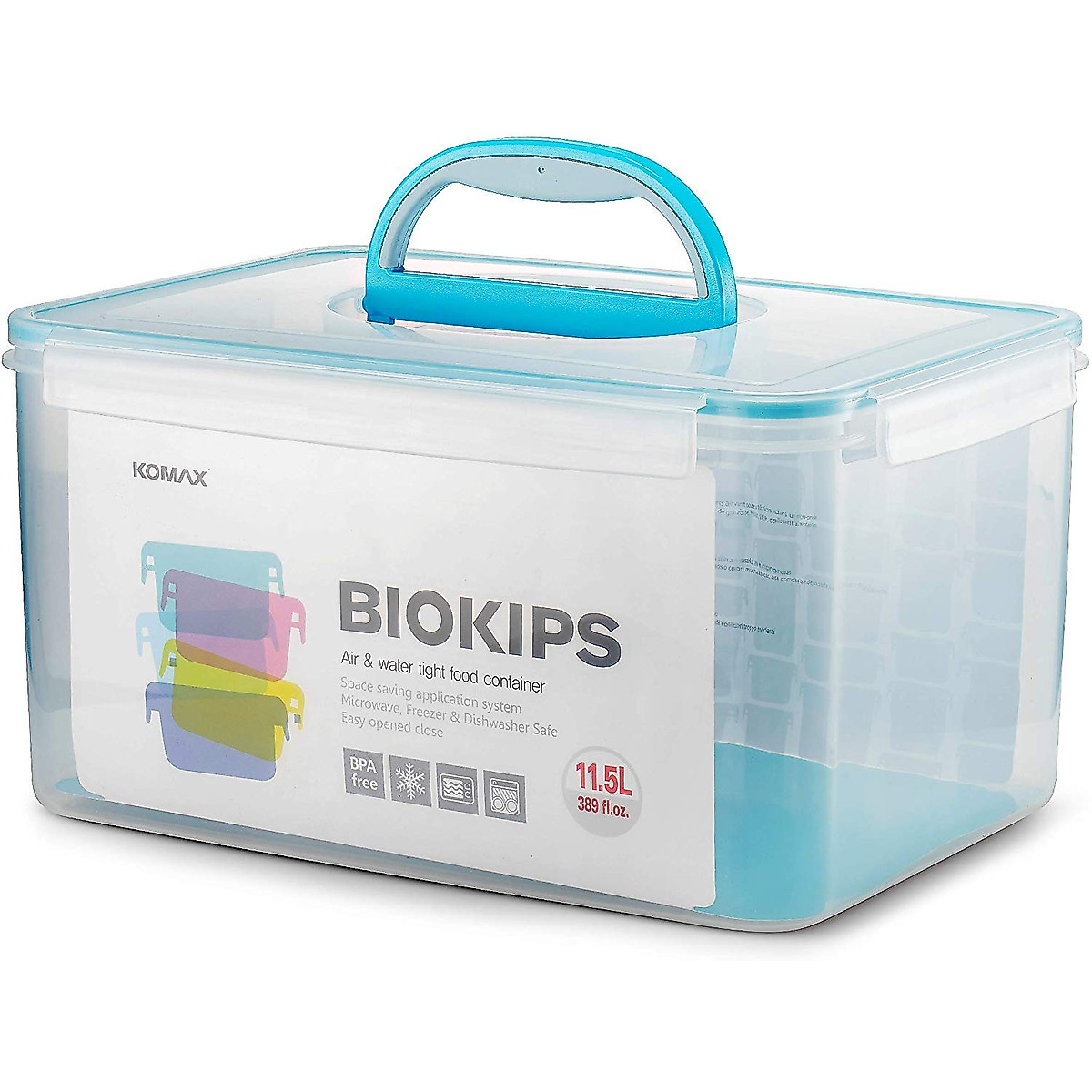 Komax Extra Large Food Storage Bins with Lids (48.6 Cups) – Water & Airtight Food Storage Containers – Cat & Dog Food Storage Container – BPA-Free Food Containers w/Handles (13.4” x 9.8” x 7”)