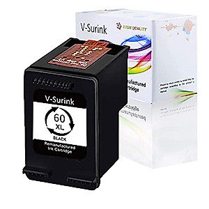 V-Surink Remanufactured 60XL Ink Cartridges Replacement for 60 60XL Used in PhotoSmart C4780 C4795 C4680 C4650 D110 D110a DeskJet F4480 F4280 F4580 D2530 D2545 D2680 Envy 100 111 (1 Black)