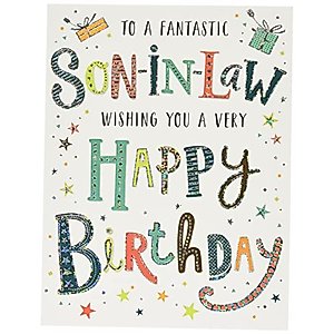 Regal Publishing Modern Birthday Card Son in Law - 8 x 6 inches -