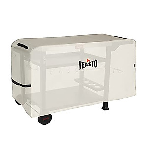 Outdoor Dining Cart Cover for Feasto Three-Shelf Movable Dining Cart Prep Table, Heavy Duty Waterproof Cover for Feasto Dining Cart, Beige (L50.4” x W23.6” x H28.7”)