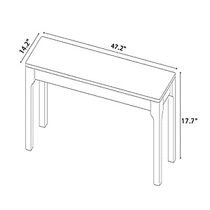 BALANBO Bed End Bench, Wood Bench, Living Room Entrance Bench, Bedroom Seat Dining Table Chair, Bedroom, Living Room, Kitchen Wooden Bench (White)…
