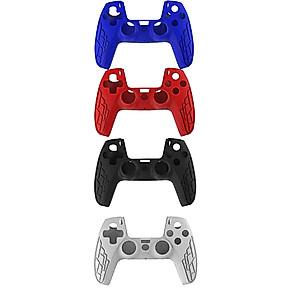 Anti-Slip Silicone Protective Case Cover Skin for Sony Playstation 5 PS5 Controller Gamepad Game Accessories (Black)