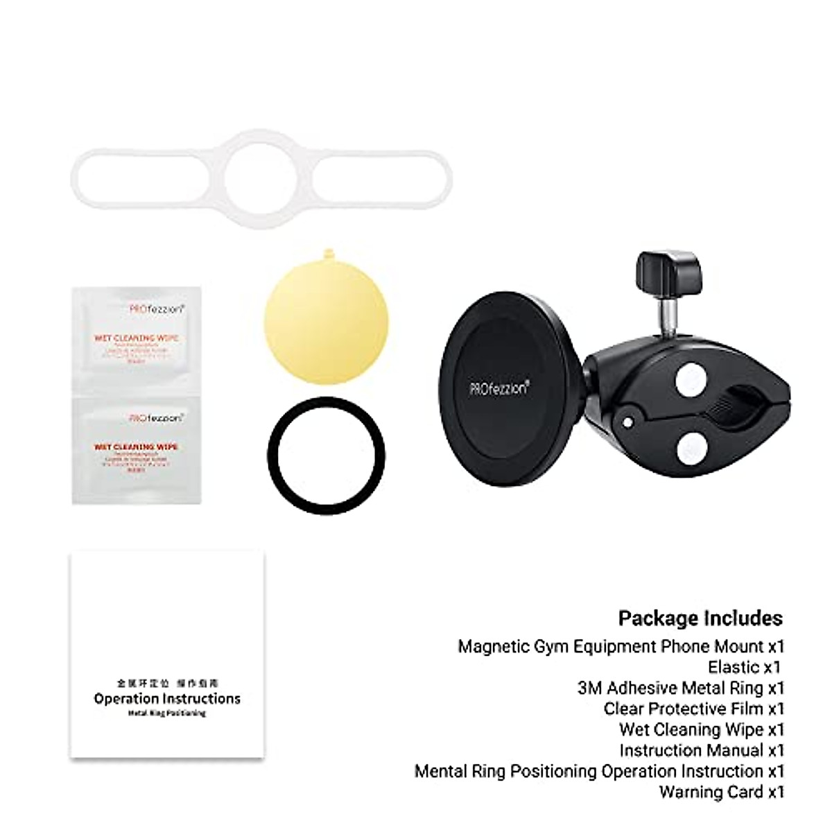 Phone Holder Mount Magnetic Accessories: Fitness Equipment Gym Motorcycle Handlebar, Exercise Bike, Treadmill, Stroller, Cart, for Magsafe iphone 15 14 13 12 Plus Pro Max & All Cellphone Stand Clamp