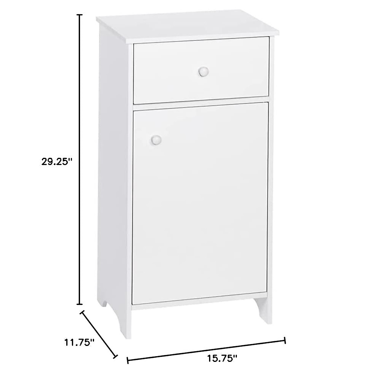 RiverRidge, White Medford Single Door Floor Cabinet with Drawer, One Size